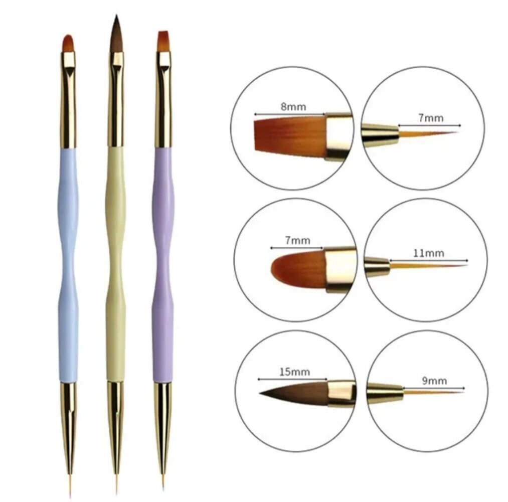 Cetkice set 3 kom.za frenc i precizno oslikavanje noktiju ...